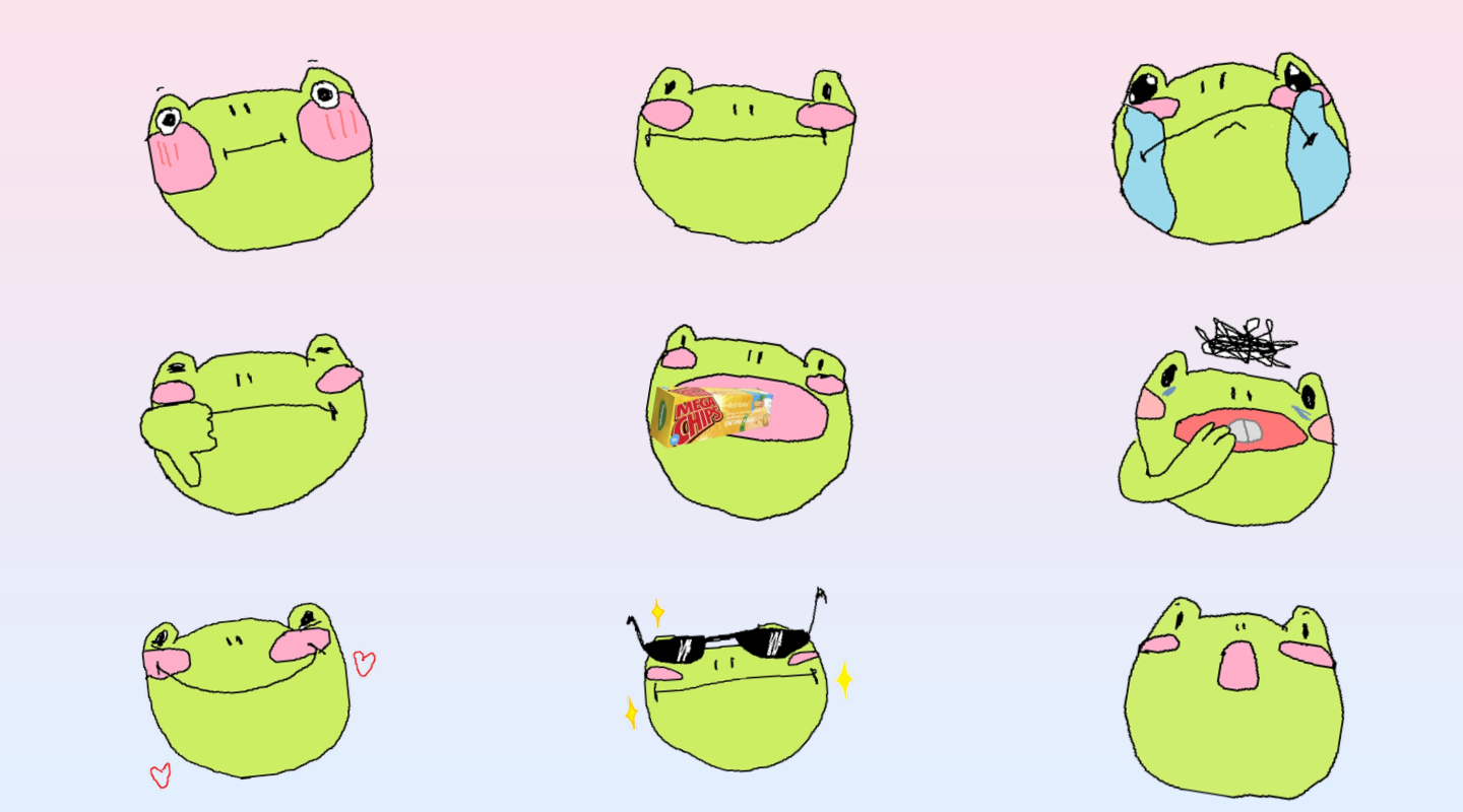 cursed frog Runta!! - стикеры для Телеграм