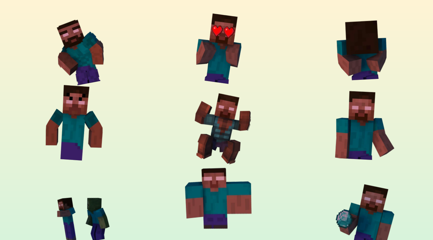 Herobrine → - стикеры для Телеграм